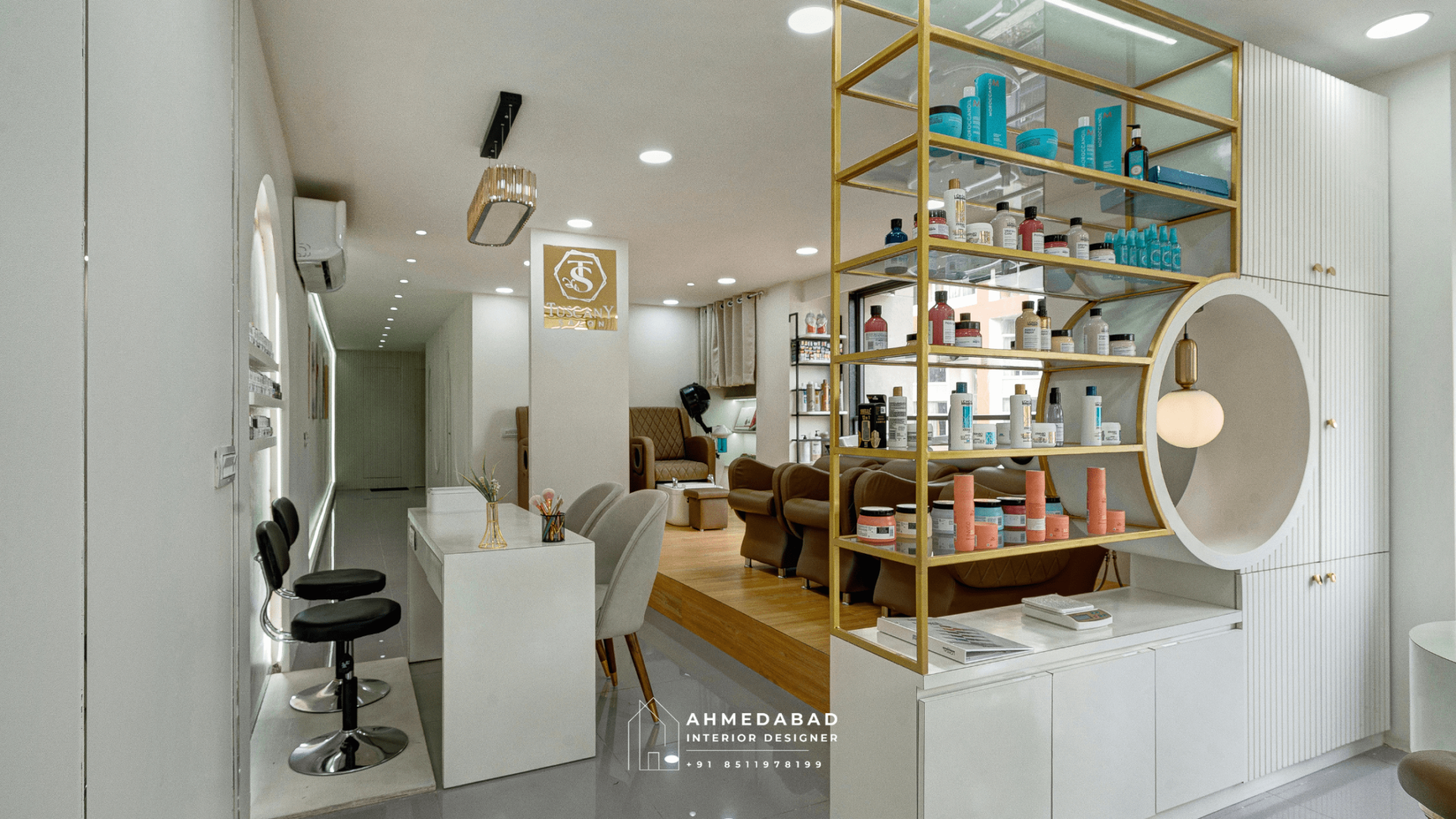 Modern Beauty Salon Interior Project in Ahmedabad